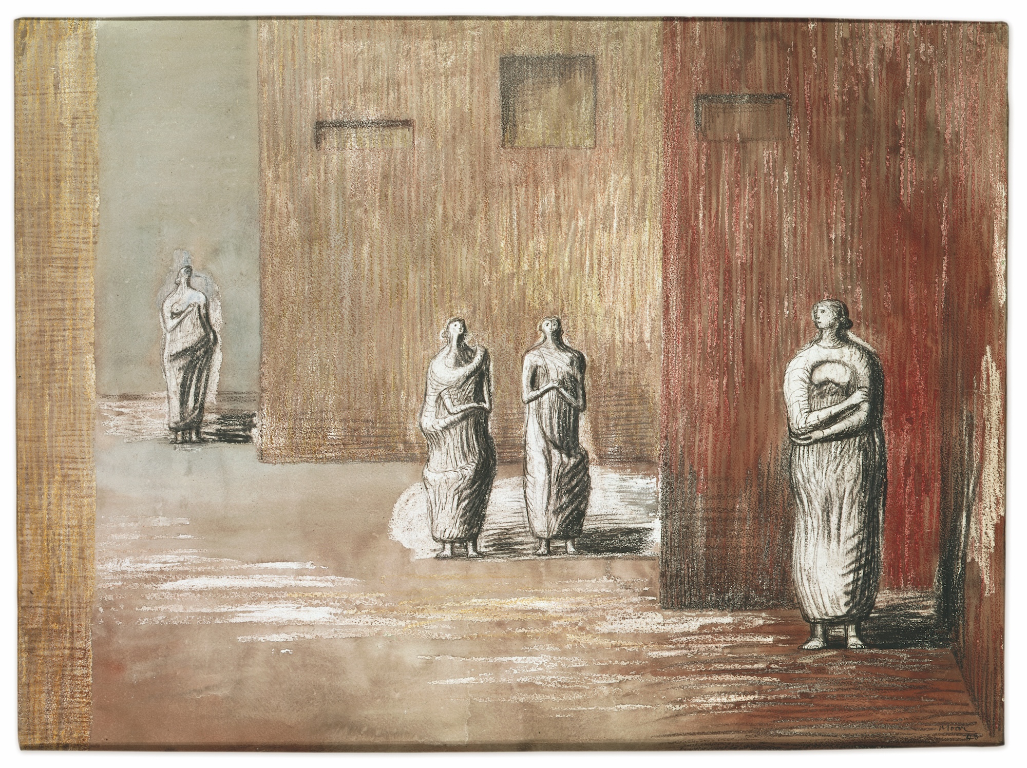 Henry Moore (1898-1986), Four Figures in a Setting - FAD Magazine