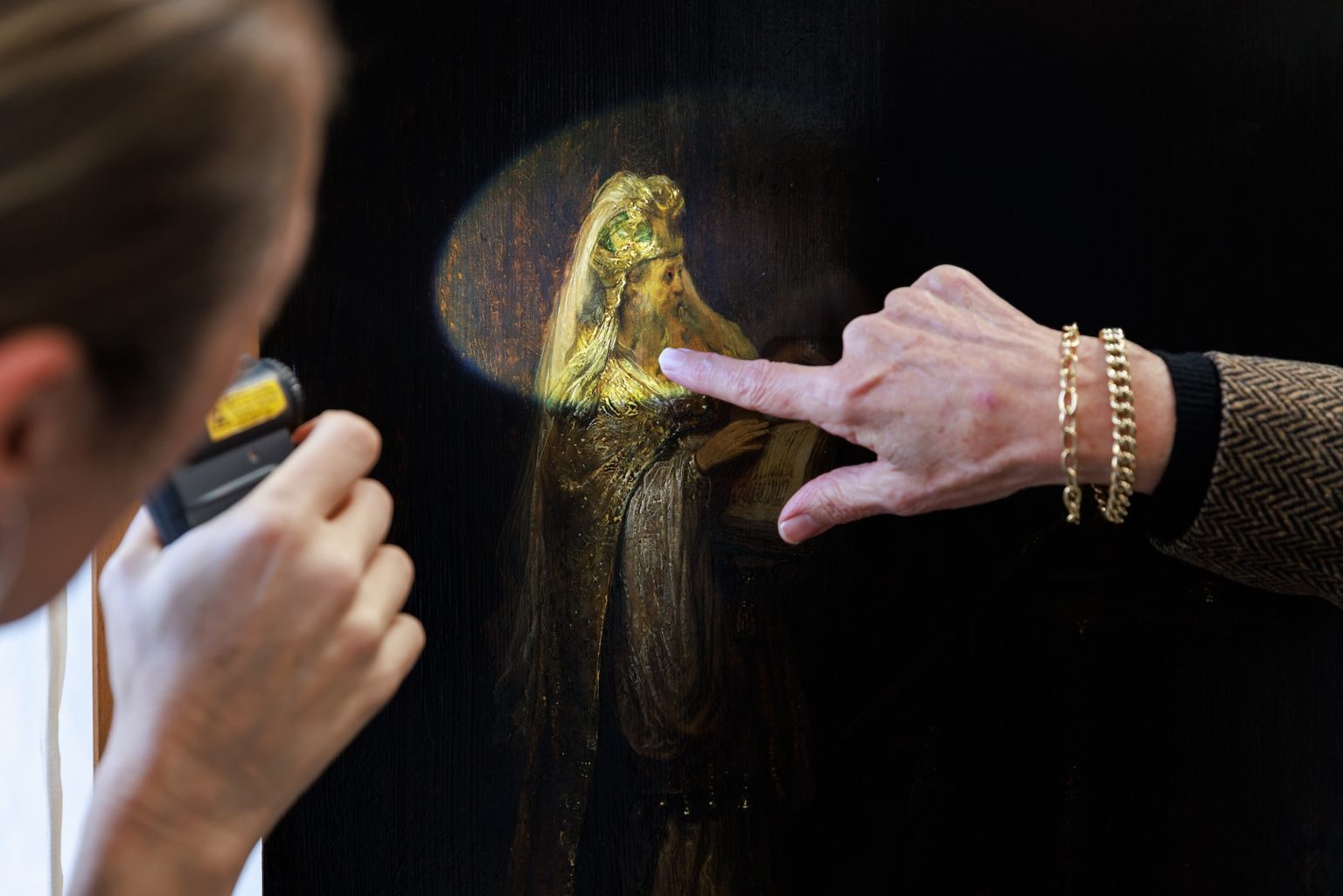 Researchers with Rembrandt’s Vision of Zacharias in the Temple (1633 ...