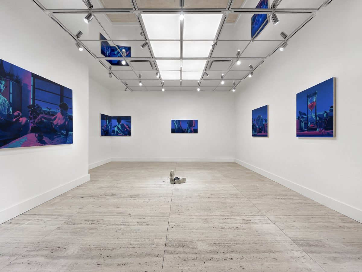 Spinello Projects’ booth, where a single, delicate, ticking sneaker ...