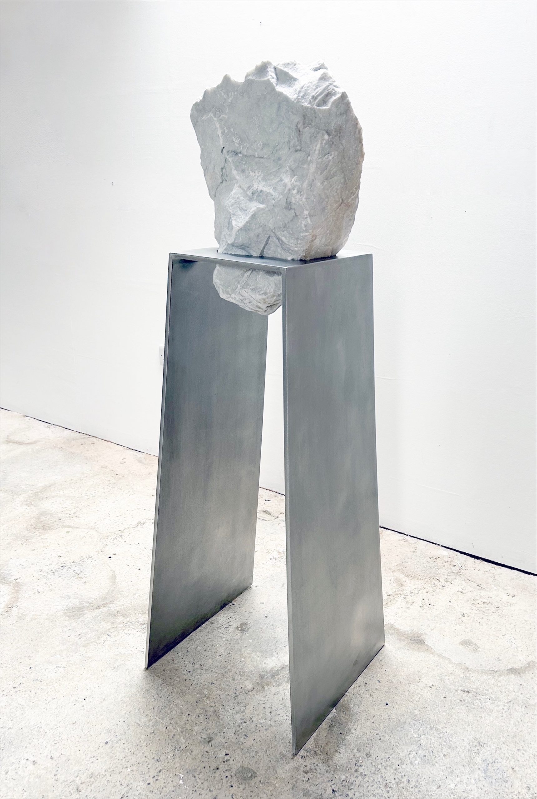 Amy Stephens Bianco Matter, 2024 Marble and stainless steel 132 x 45 x ...