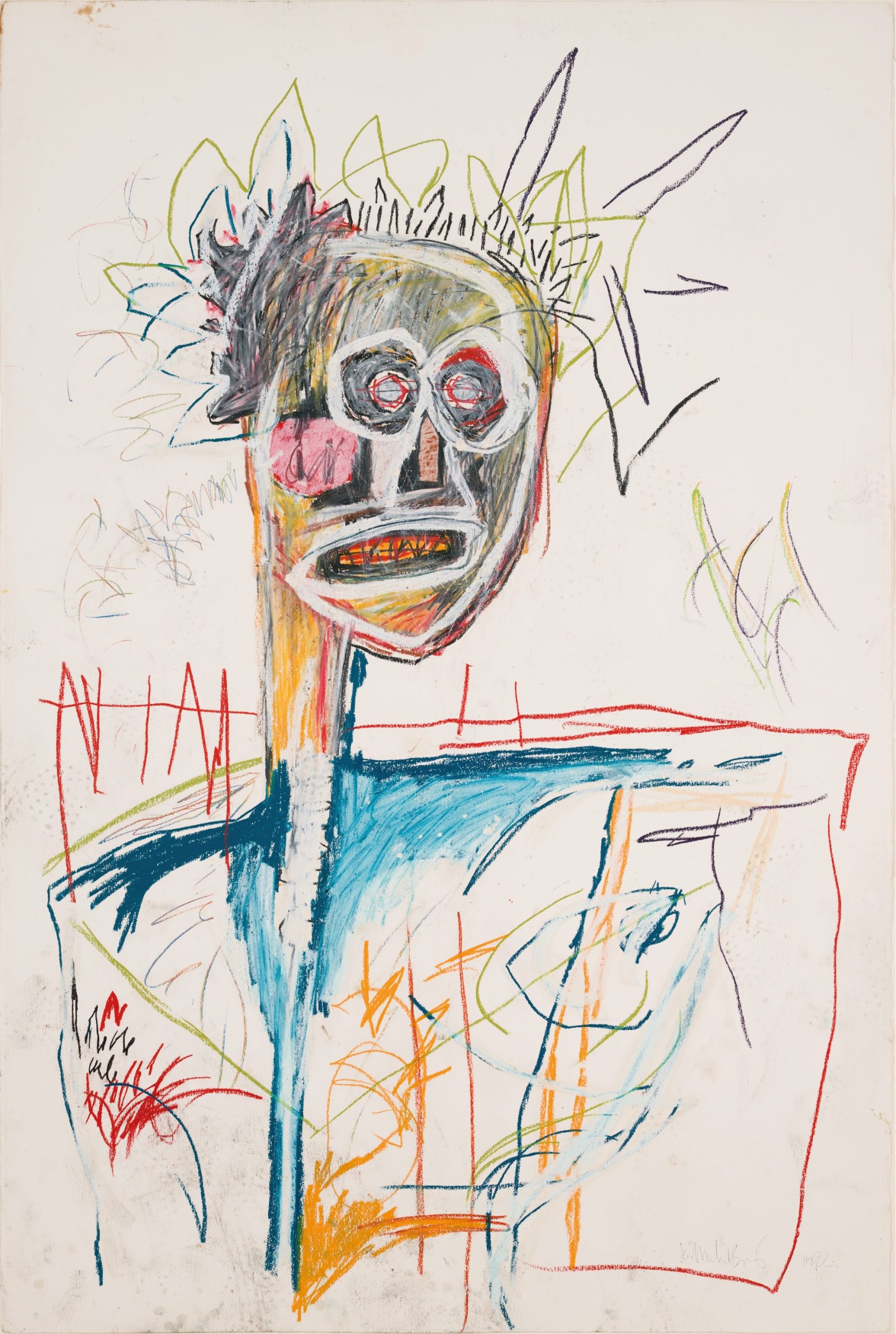 Jean-Michel Basquiat Untitled (Man with Hat), 1982 Oilstick on paper ...