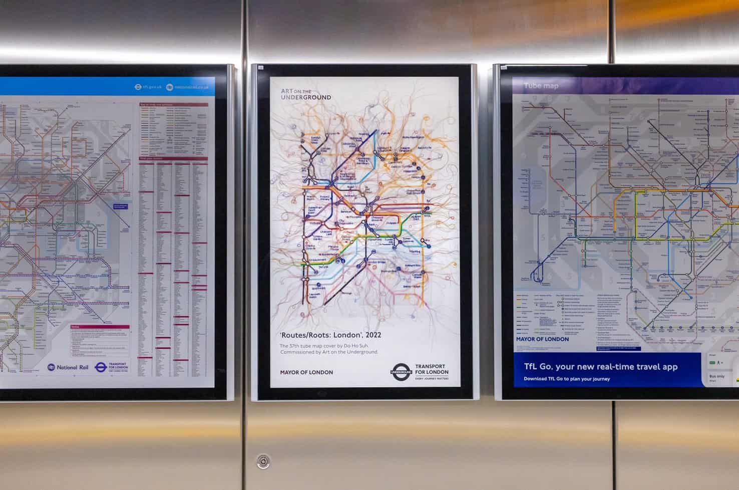 Do-Ho-Suh-artwork-poster-with-station-maps - FAD Magazine