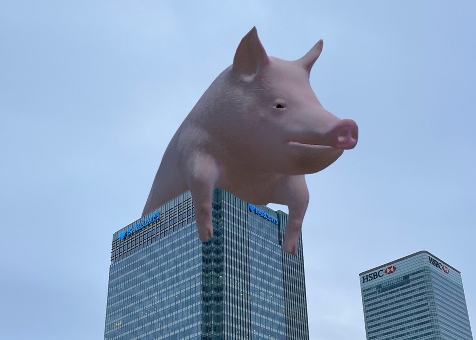 Artists Install AR Pig on UK buildings exposing links to harmful ...
