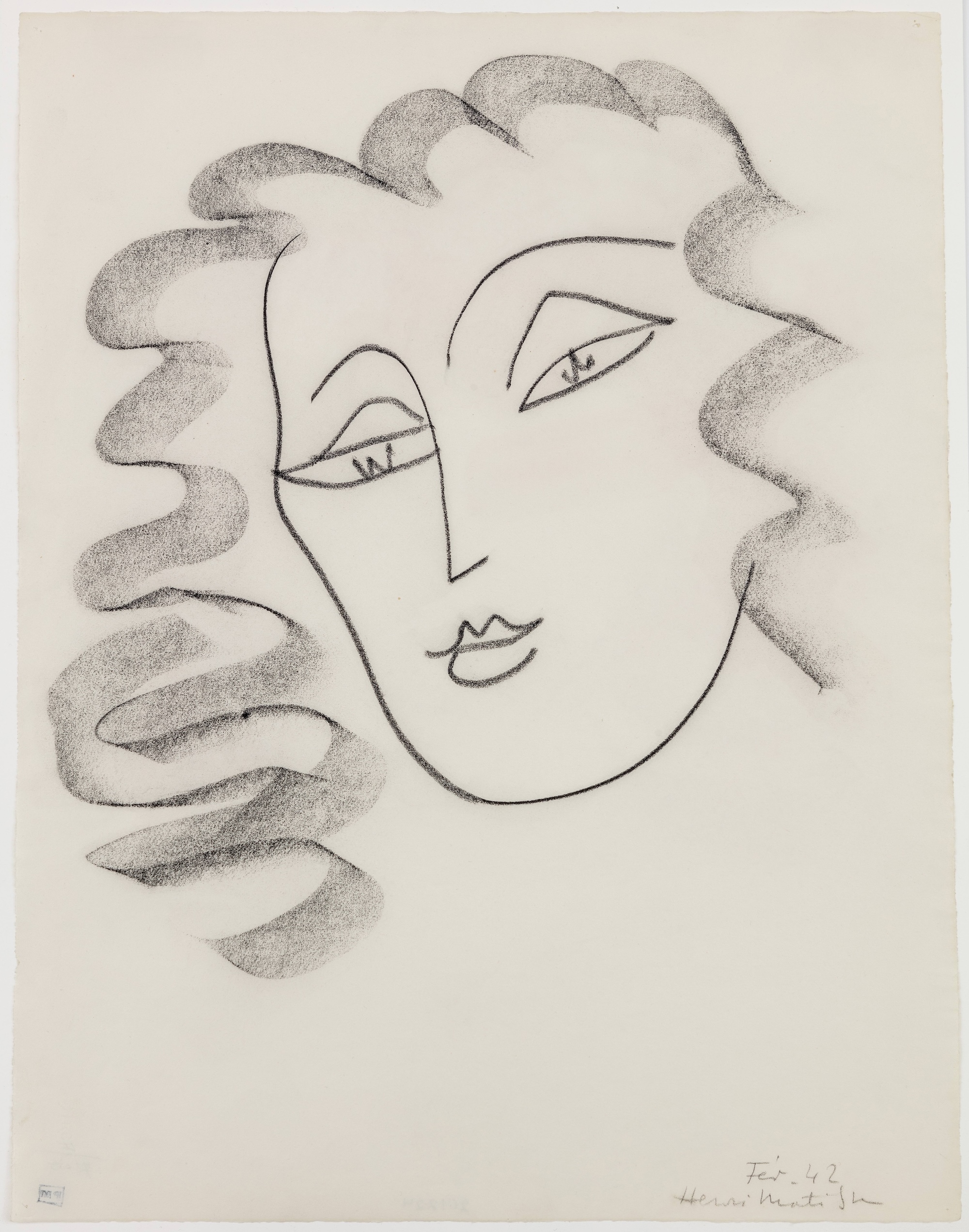 HENRI MATISSE (1869-1954) Visage, cheveux boucle?s, 1942 - FAD Magazine