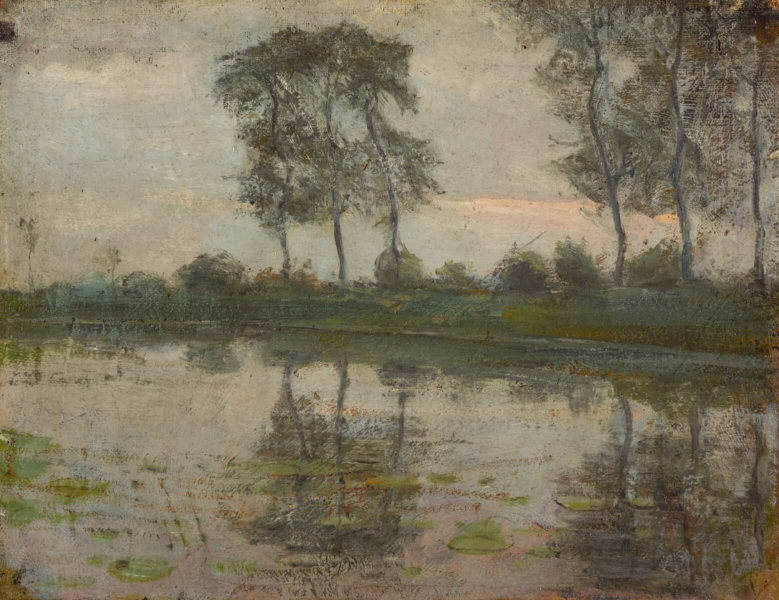 Piet-Mondrian-The-Gein-Trees-along-the-water-c.1905.-Kunstmuseum-Den ...
