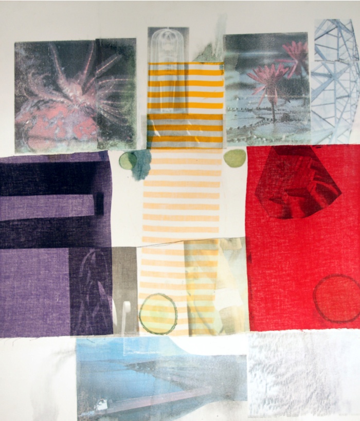 Rauschenberg, 'Van Vleck Series VI' Transfer, fabric collage and ...